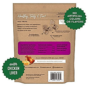 Buddy Trainers Dog & Puppy Training Treats for Small or Large Dogs, Baked in USA, Natural Chicken Liver 7 oz.