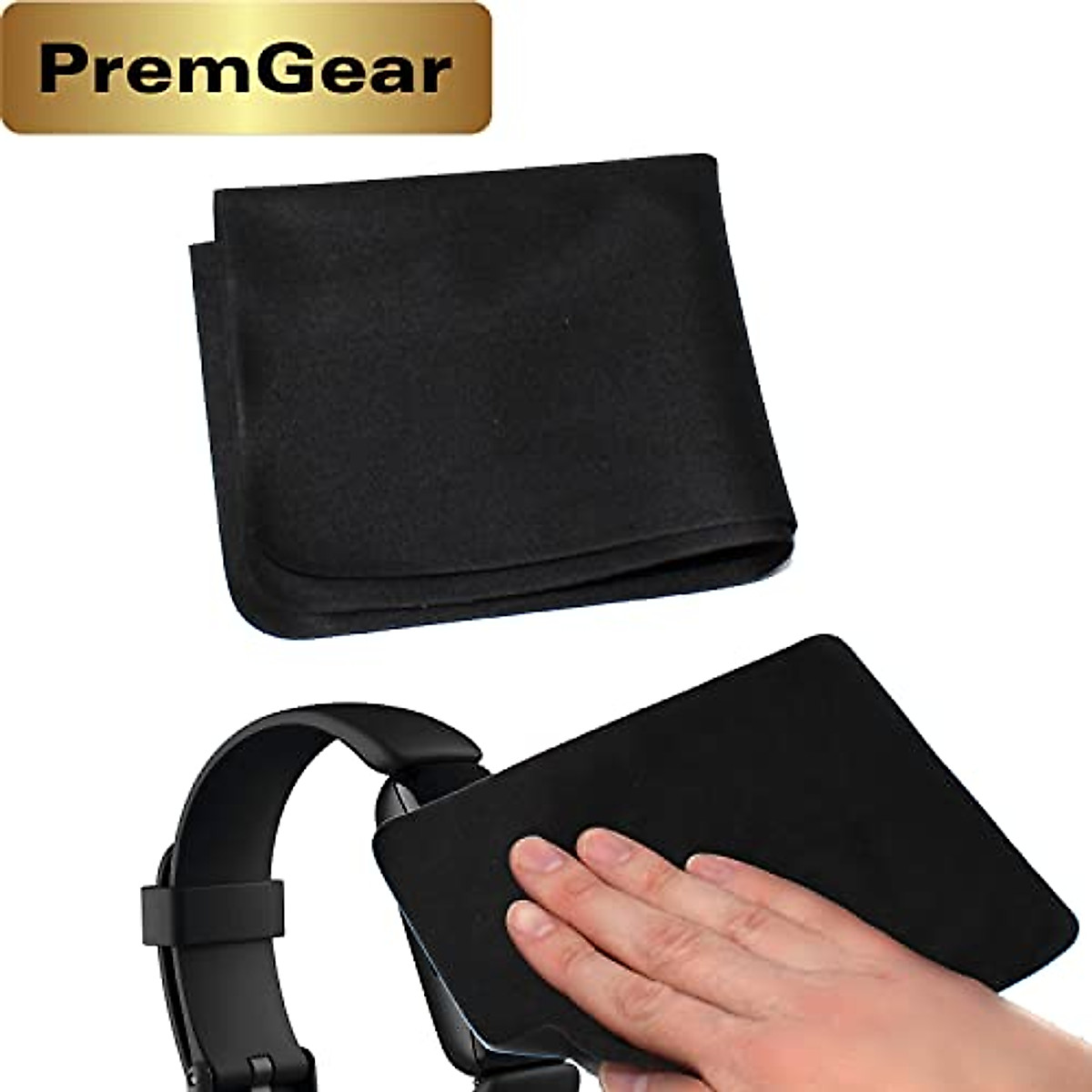 Fitbit Sense Advanced Smartwatch (Carbon/Graphite) with Small & Large Bands, Bundle with 3.3foot Charge Cable, Wall Adapter, Screen Protectors & PremGear Cloth Compatible