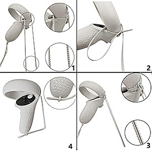 Cover Set for Oculus Quest 2,Touch Controller Grip Cover,Quest Lens Cover,Lens Protect Cover for Oculus Quest 2,Anti-Throw Sweatproof Handle Protective Sleeve (White)