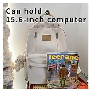 Lovely Accessories School Bag Kawaii Aesthetic Cute Back to School Backpack for Girls and Boys in 5 Colors (Black)