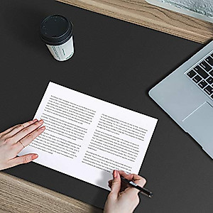 MONYES Thick Desk Pad Protector, PU Leather Desk Mat Blotters, Black Laptop Mat for Office/Home (36" x 20")