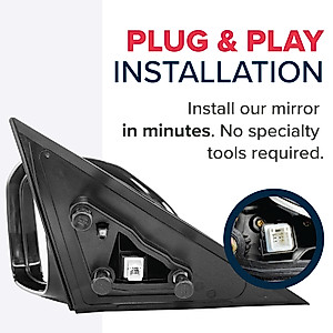 Dependable Direct Driver Side Mirror for Toyota Camry (2007 2008 2009 2010 2011) Power Adjusting Unpainted Left Non-Heated Non-Folding Outside Rear View Replacement Door Mirror - TO1320215