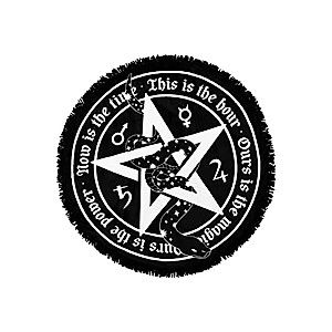 Killstar Witchy Wiccan Occult Bed Throw Goth Round Pentagram Blanket