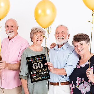 BGTCARDS 60th Birthday Card, 60th Birthday Gifts for Women Men, 60th Birthday Decorations for Him Her, Back in 1965 Birthday Card, Black Gold