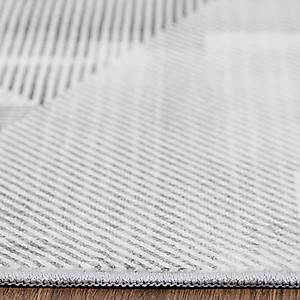 COZYLOOM Modern Rug 2x3 Geometric Doormat Abstract Distressed Floor Mat Indoor Entrance Kitchen Rug Contemporary Floor Carpet Non-Slip Washable Door Mat Foldable Thin Rug Living Room Bathroom Bedroom