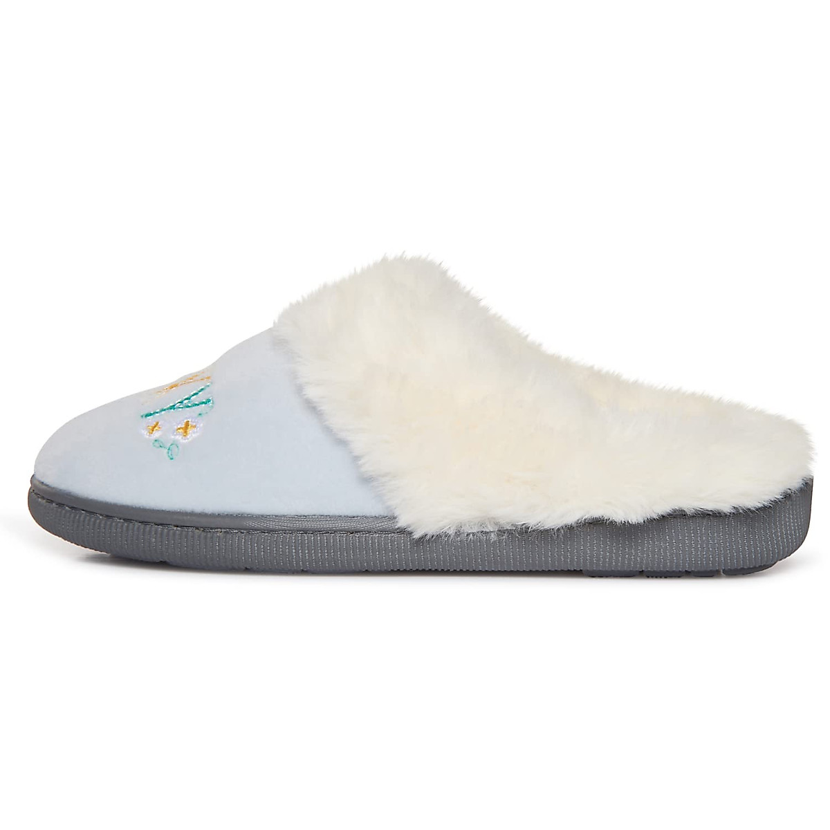 Lucky Brand Little Girls Rugged Microsuede Clog Slippers, Fuzzy Warm Bedroom Slipper, Kids Cozy Slip On House Shoes, Light Blue, Size 2-3