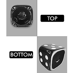 Jeuristic Ashtrays for Cigarettes Dice Ash Tray - Premium Ceramic Retro Cool Ashtrays Gifts for Smokers Home Ashtrays for Indoor Outdoor Patio Desktop Decor Unique Fancy Ashtray Cute Ashtray Black