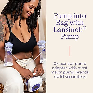 Lansinoh Breastmilk Storage Bags, 100 Count, 6 Ounce, Easy to Use Milk Storage Bags for Breastfeeding, Presterilized, Hygienically Doubled-Sealed, for Refrigeration and Freezing