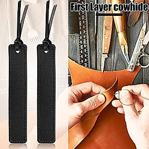 80 Pieces Black Leather Bookmarks Handmade Genuine Leather Page Markers Personalized Leather Bookmarks for Book Reading Bookworm Book Lovers Readers Writers Accessories