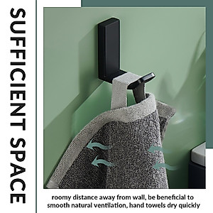 APLusee 2 Pack Bath Robe Hook, 304 Stainless Steel L Shape Coat Holder, Bathroom Home Accessories Matte Black