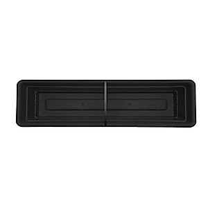 Bloem Dura Cotta Window Box Planter: 24" - Black - with Tray, Weatherproof Resin Box, Removable Tray for Indoor & Outdoor Use, Gardening, 3 Gallon Capacity