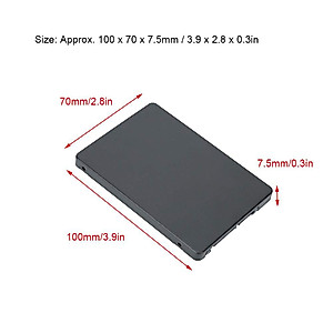 ASHATA Hard Disk Box Black ABS SSD 2 in 1 M.2 B-Key MSATA to SATA 3.0 Computer Accessories