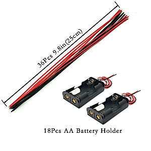 EUDAX 18 Set DC Motors Kit,Mini Electric 1.5-3V 24000RPM Hobby Motor with 252Pcs Plastic Gears,2 x AA Battery Holder ,Wires for STEM DIY Toy