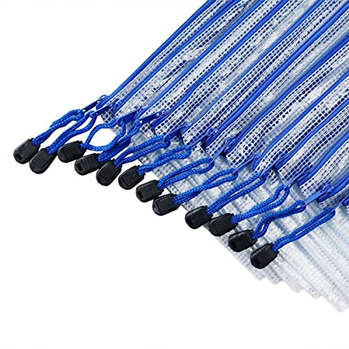 AUSTARK 10Pcs Zipper File Bags Plastic Mesh Zipper Pouch Waterproof Document Bags Board Games Storage Bags for Office School Home Travel, Back to School Supplies (A3 Size 16.9''x12'', White)