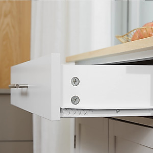 HOMCOM Kitchen Island Cart Rolling Trolley Cart with Drawer, Storage Cabinet & Towel Rack, White