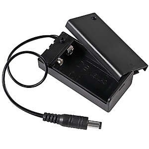 AEDIKO 8pcs 9V Battery Holder 9V Battery Holder with ON/Off Switch 9V Battery Case with DC 5.5 x 2.1mm 9V Battery Case Holder with Cover Storage Case Holder