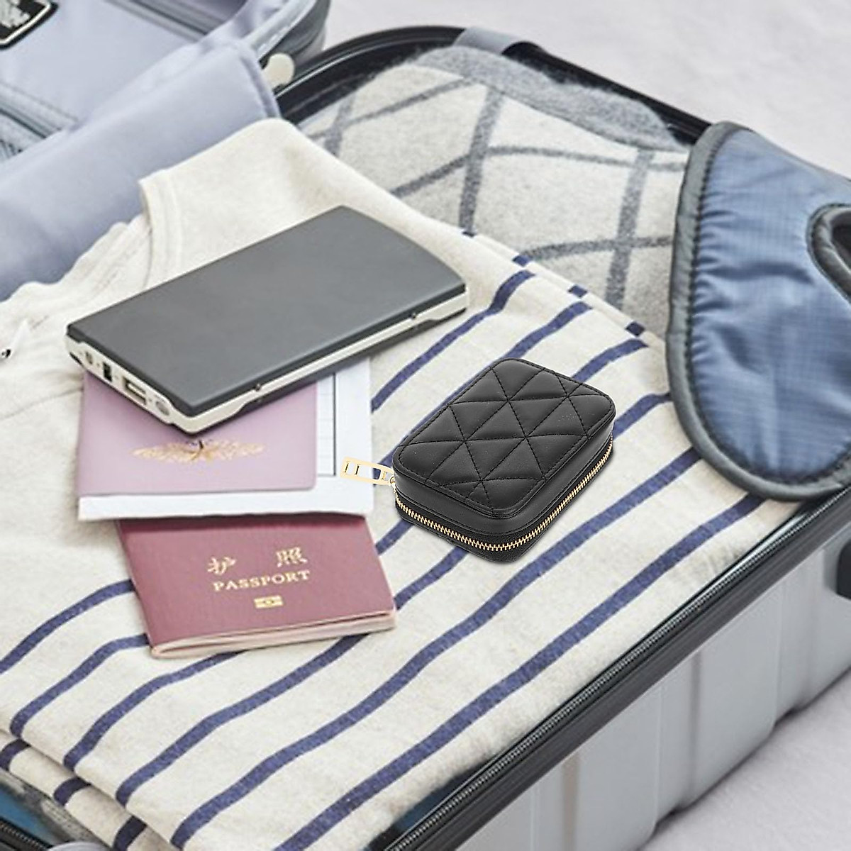 SOIMISS Small Makeup Bag Outdoor Makeup Pouch Lipstick Lip Case Cosmetic Organizer Purse with Mirror for Women