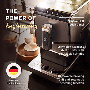 Tchibo Automatic Espresso & Coffee Machine with Built-in Grinder, No Coffee Pods Needed, Silver