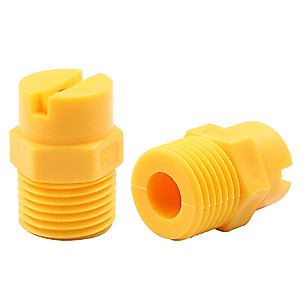 Zorveiio 5Pcs 1/2" NPT Male Thread Flat Fan Sprayer Tip 65 Degree Yellow Nozzle Sprayer Nozzle for Industrial Agricultural Equipment Irrigation Cooling