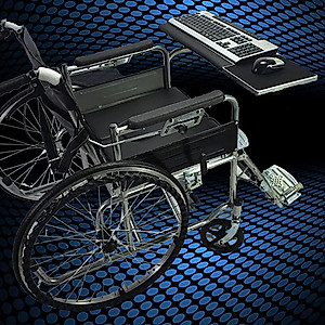 Wheelchair Lap Tray Table Accessories with Cup Holder, Medical Portable Universal Wheelchair Trays Desk for Manual Powered or Electric Wheelchairs