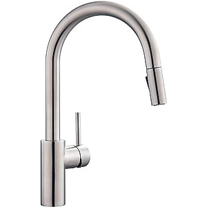 Darnok 79724SS Costa Brushed Nickel Kitchen Faucet with Pull Down Sprayer, 15-Inch High Arc Single Handle Kitchen Sink Faucet, Stainless Steel