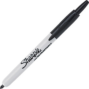 Sharpie Retractable Permanent Markers, Fine Point, Black, 12 Count