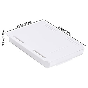 hoyuwak Under Desk Storage Drawers, Adhesive Desk Drawer Organizers, Hidden Table Cabinet, Slide-Out Desk Attachment for Desk Table Closet Cabinet Shelf Office School Home Workspace (White)