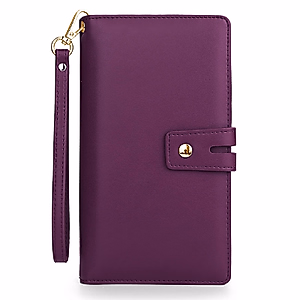 YALUXE Wallet for Women RFID Blocking Removable Checkbook Holder Large Capacity