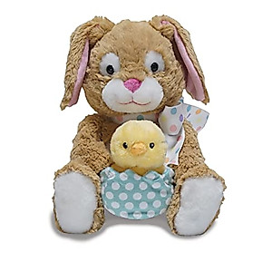 Cuddle Barn - Hip & Hop | Animated Plush Easter Bunny Interactive Stuffed Animal Toy Holding Chick in Egg Sings and Bops to Peter Cottontail
