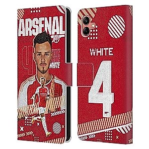 Head Case Designs Officially Licensed Arsenal FC Ben White 2023/24 First Team Leather Book Wallet Case Cover Compatible with Samsung Galaxy A04 (2022)