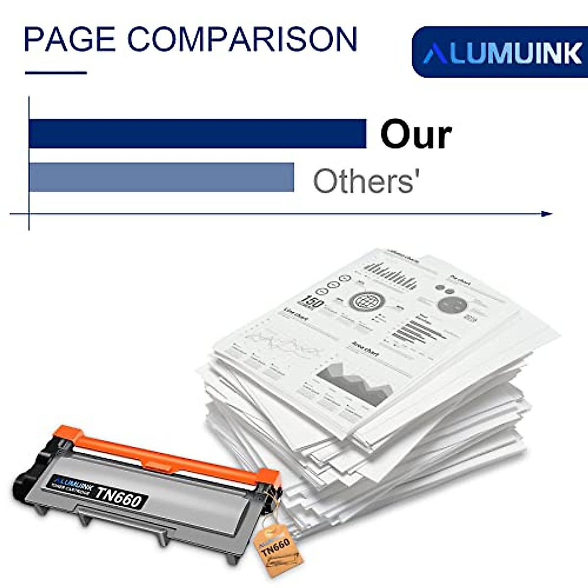 ALUMUINK High Yield TN660 TN-660 TN630 TN-630 Toner Cartridge Replacement for Brother TN 660 TN 630 HL-L2300D HL-L2320D HL-L2340DW HL-L2360DW HL-L2380DW MFC-L2740DW Printer Toner (2 Black, TN6602PK)