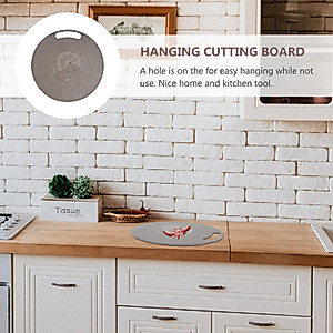 Cabilock Kitchen Cutting Board Round Plastic Chopping Block Hangable Fruit Vegetables Cutting Board with Handles for Home Restaurant Pub 31. 0x0. 5cm