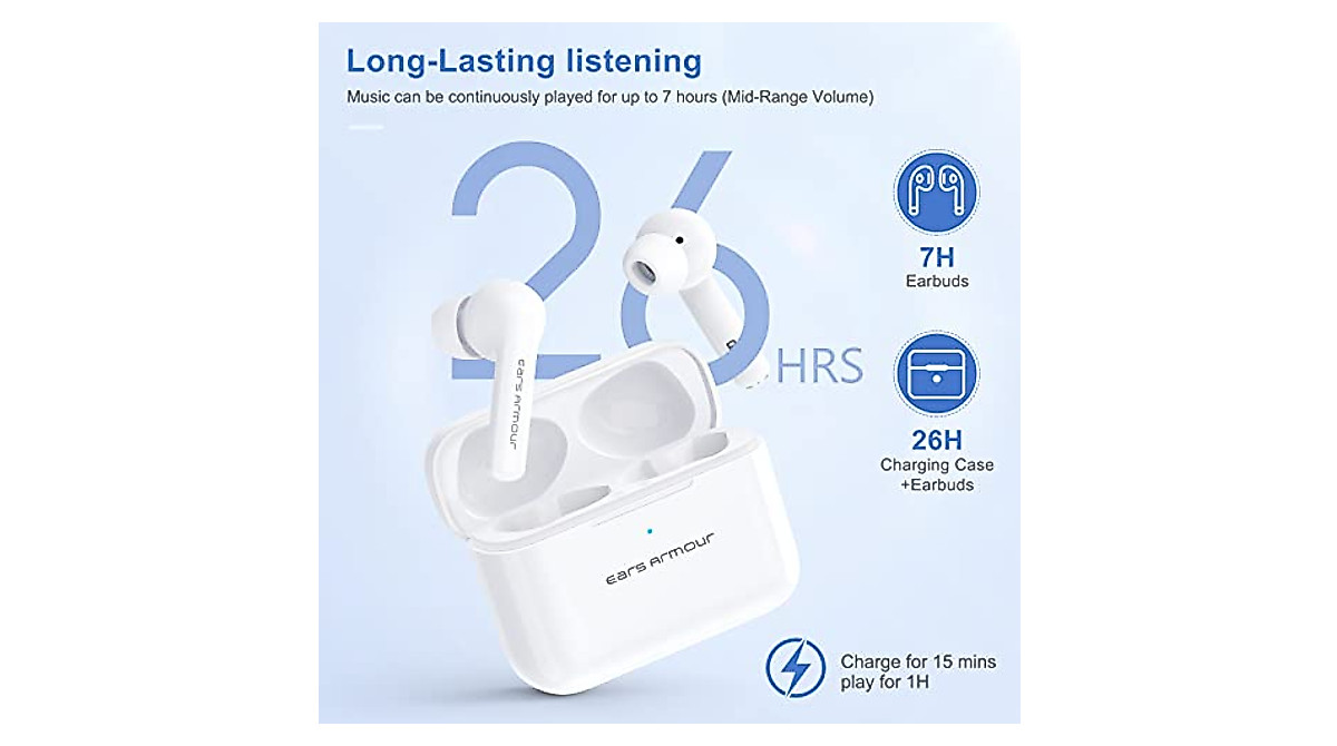 Ears Armour Wireless Earbuds - Immersive Sound & Active Noise Cancelling