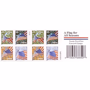 USPS Forever Stamps A Flag for All Seasons - book of 20 postage stamps