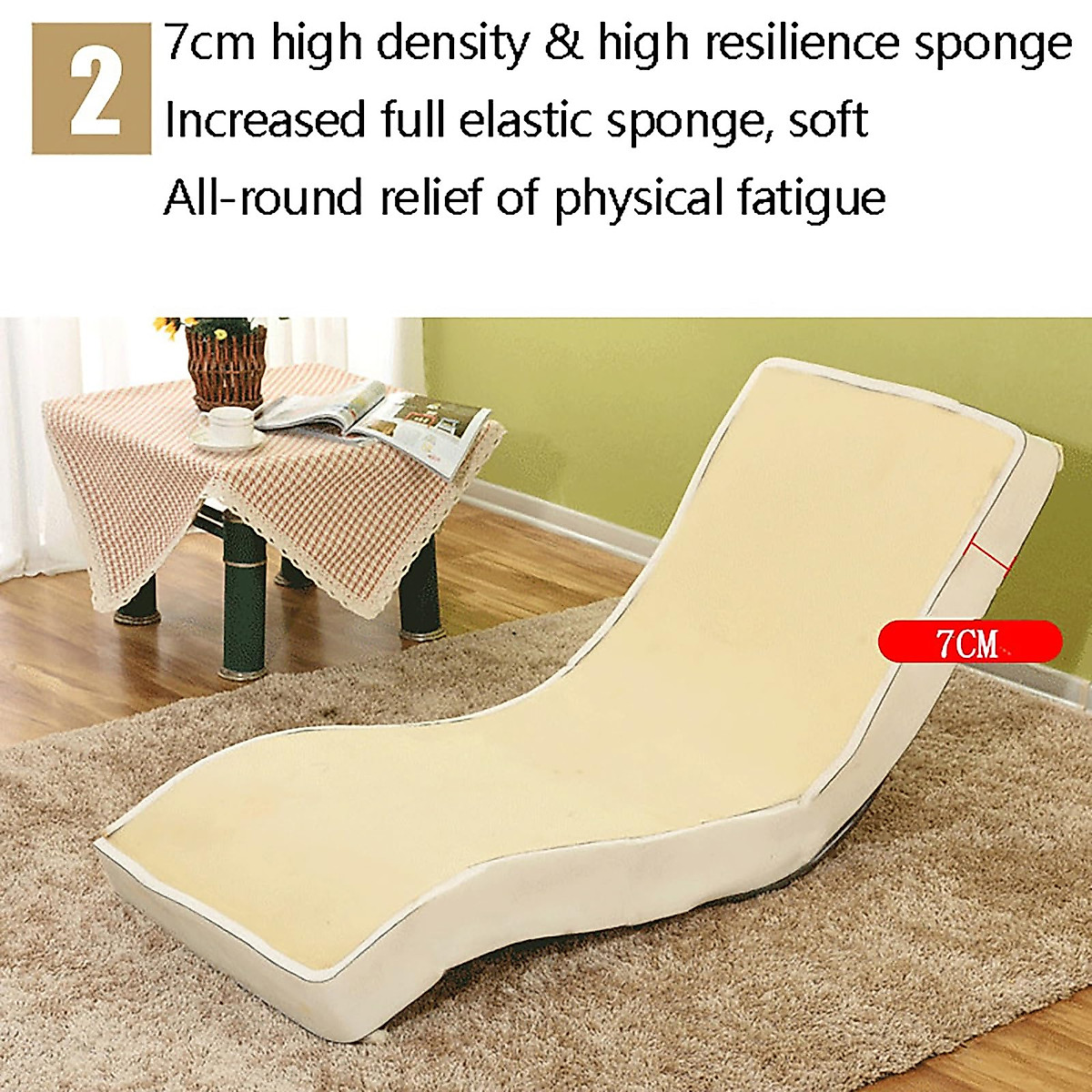 Widened Rocking Chair Outdoor Rocker Oversized Rocker With Steel Frame, Padded Cushion Portable Camping Chairs Modern Rocking Lawn Chair For Patio, Backyard, Balcony, Porch, Load Capacity 150KG ( Colo