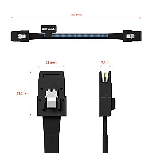 OIKWAN Internal Mini SAS to Mini SAS Cable, SFF8087 36 Pin to SFF8087 36Pin Data Cable Male Cord for Server, Raid Controller, SAS/SATA HBA, Data Storage System-2.6FT