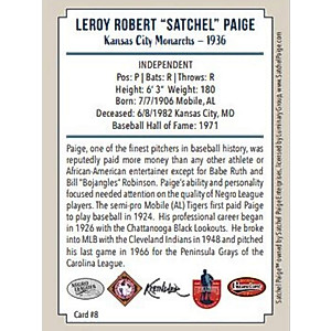Negro Leagues Legends Centennial Baseball Card Set - Limited Edition 184 Cards - Featuring Baseball Legends Including Satchel Paige, Josh Gibson, Cool Papa Bell and Buck Leonard and More