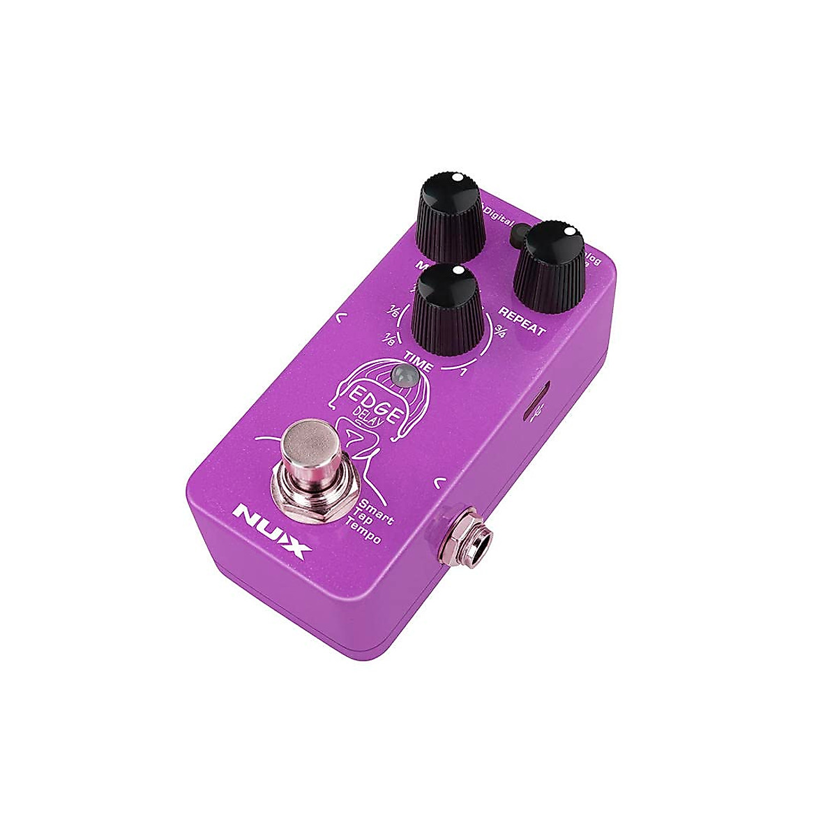 NuX Edge Delay Bundle with 2 Patch Cables, 6 Dunlop Picks, and 9v Power Supply