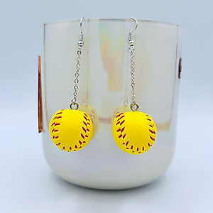 Softball Earrings for Women - Softball Jewelry - Softball Accessories - Softball Stuff(Ball & Ball)