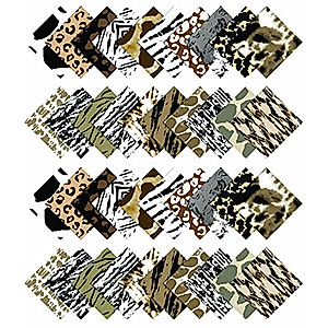 Soimoi 40Pcs Animals Print Cotton Precut Fabrics for Quilting Craft Strips 2.5x42inches Jelly Roll - Purple