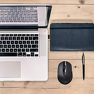 cimetech Wireless Mouse, 2.4G Computer Ergonomic Optical Mouse, 6 Buttons, Silent Mouse with USB Receiver and 3 Adjustable DPI Computer Mouse for Laptop, Desktop, Mac, PC - Black