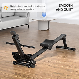 Rowing Machine for Home Use, Rowing Machine Rower for Full Body Exercise Cardio Workout with LCD Monitor & Comfortable Seat Cushion, Quiet & Smooth t-2023 Revolution New Row Machine (Black)