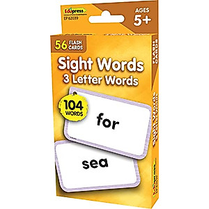 Teacher Created Resources Sight Words Flash Cards - 3 Letter Words (EP62039)