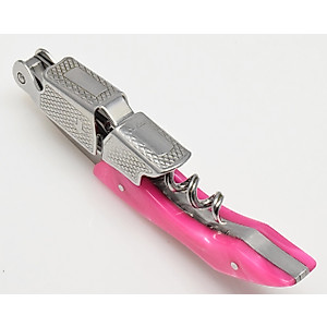 Pink Handle Professional Corkscrew Double Hinge Deluxe Waiters Wine Key