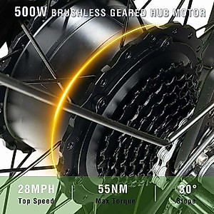 SENADA Drifter Folding Electric Bike for Adults 20 X4.0 Fat Tire Electric Bicycle (Black)