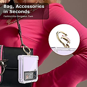 Case with Hinge Protection Clear Samsung Flip 4 Case with Kickstand Protective Cover for Samsung Galaxy Z Flip 4 5G (2022) - Clear