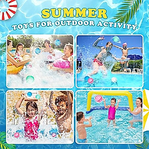 URMONA Reusable Water Balloons for Kids Adults, 30 PCS Summer Beach Party Water Ball, Outdoor Water Toys foar Trampoline, Backyard and Inflatable Pool Game