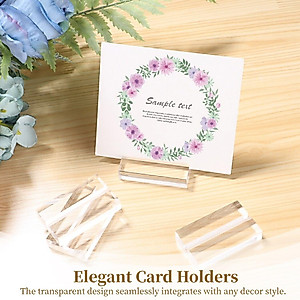 Lnrueg 40 Pcs Acrylic Place Card Holders, Transparent Sign Holders, Menu Holders with Card Slot, Table Numbers Display Stands for Wedding Party Banquet Meeting