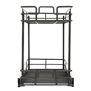 Sink Organizer and Storage,Multi-Purpose Cabinet Organizer,2-Tier Cabinet Pull Out Shelves,Pull Out Cabinet Organizer,Kitchen Helper,for Bathroom,Laundry Room,Kitchen,Pantry(Gray,21.5*10.5*15in)