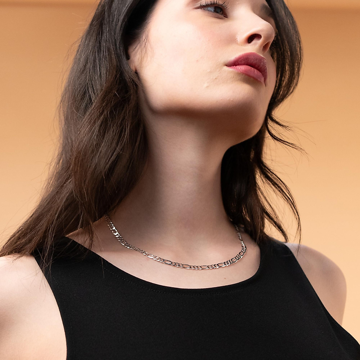 QUADRI - Certified Made in Italy 925 Sterling Silver 5mm Figaro Link Chain Necklace 20 Inchs